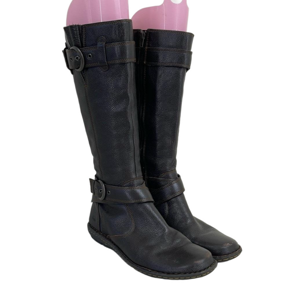 b.o.c. | Shoes | Boc Black Leather Buckled Riding Boots Widecalf Size ...